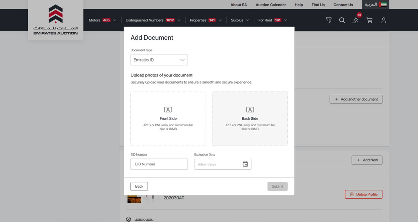Emirates Auction Steps and Guidelines